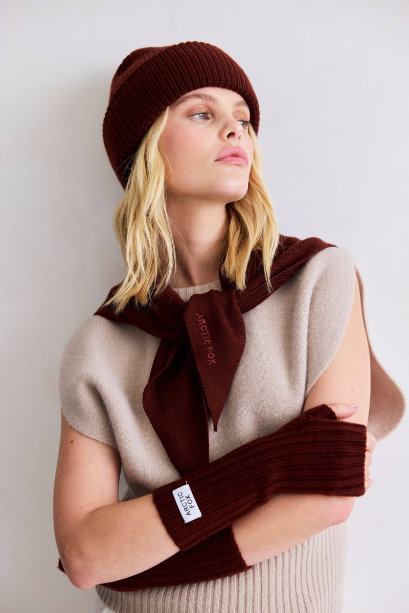 Merino Wool Fingerless Gloves - Dark Walnut Brown – Silly Daisy